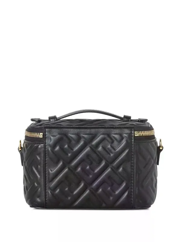 Fendi Ff-embossed Leather Makeup Bag - Black