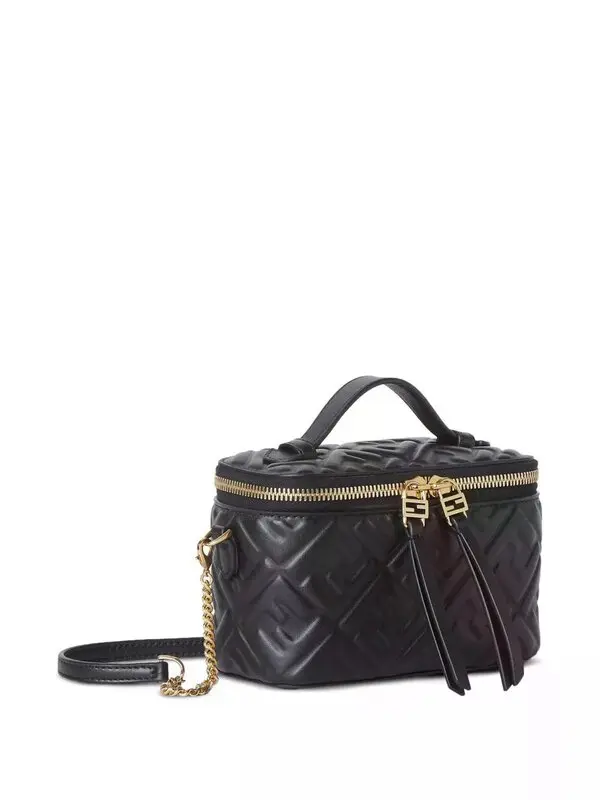 Fendi Ff-embossed Leather Makeup Bag - Black