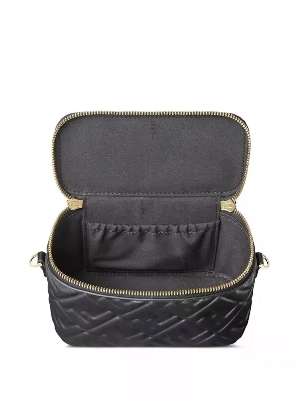 Fendi Ff-embossed Leather Makeup Bag - Black