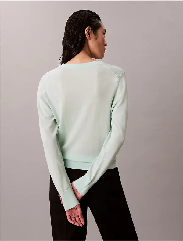 Calvin Klein Merino Wool V-neck Sweater - Moonlight Jade