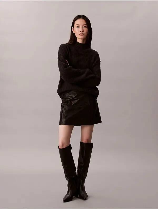 Calvin Klein Relaxed Fit Merino Wool Blend Turtleneck Sweater