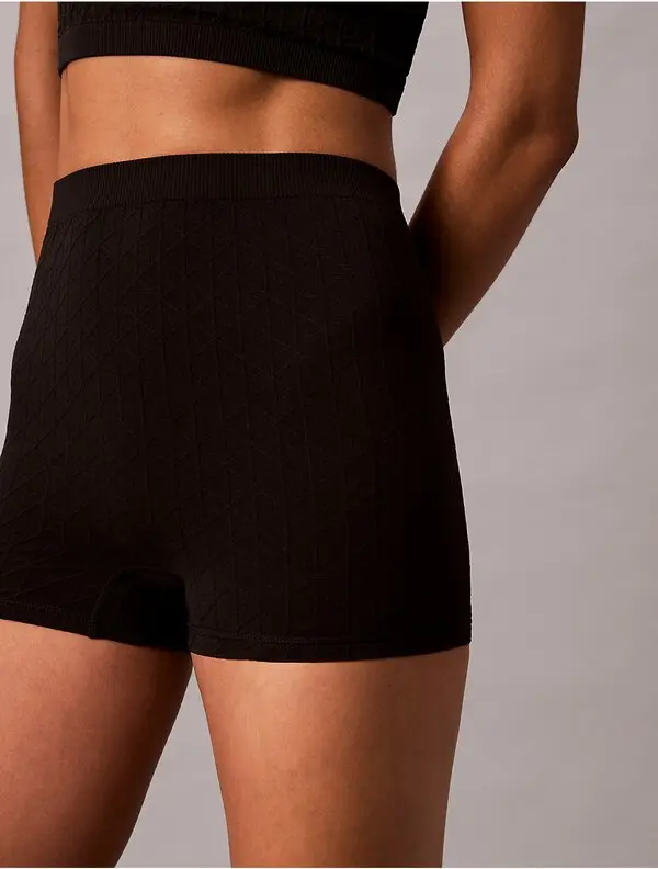 Calvin Klein Rib Emblem Seamless Shortie - Black