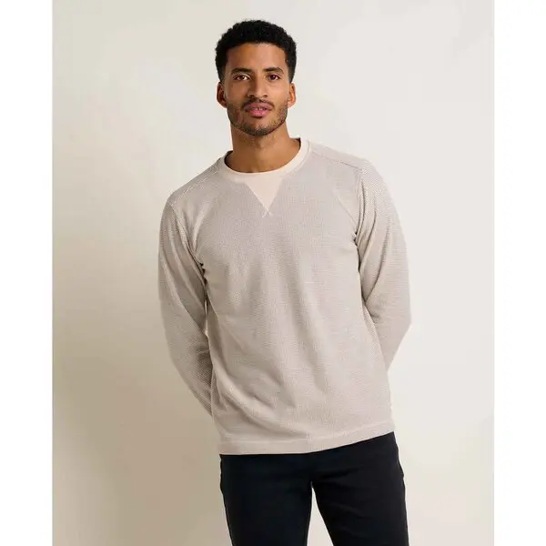 TOAD & CO Framer Ii Long Sleeve Crew - Heather Grey Stripe