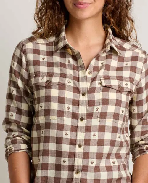 TOAD & CO Re-form Flannel Long Sleeve Shirt - Chestnut Dobby
