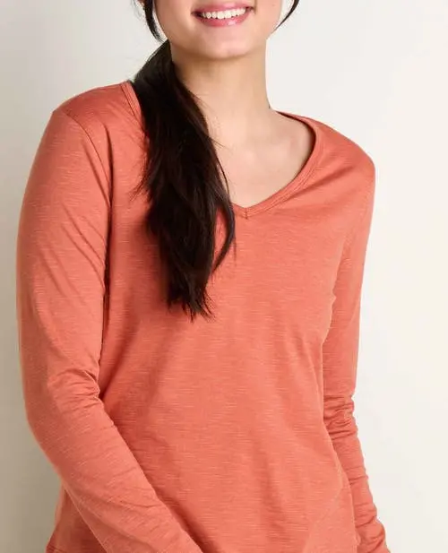 TOAD & CO Marley Long Sleeve V-neck Tee - Clay