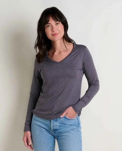 TOAD & CO Marley Long Sleeve V-neck Tee - Iron