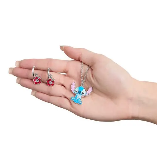 Disney Lilo & Stitch Flower Charm Jewelry Set