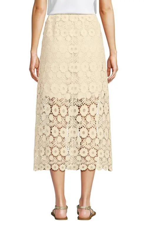 LANDS' END Lace Overlay Midi Skirt