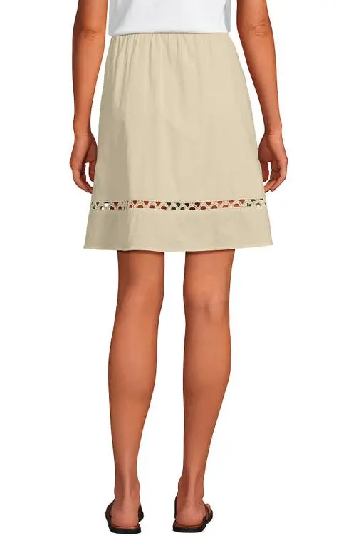 LANDS' END Voile Ladder Trim Mini Skirt - Dried Bamboo