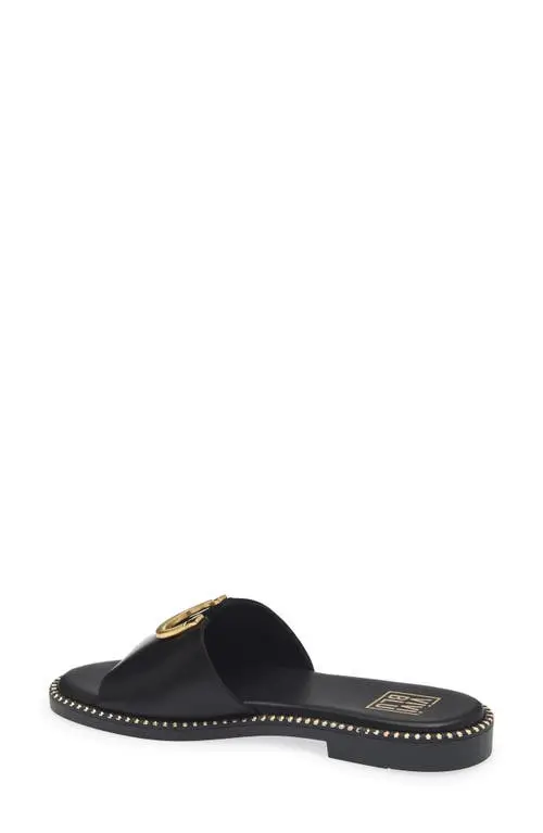 VIVI BLU Acacia Leather Slide Sandal - Black