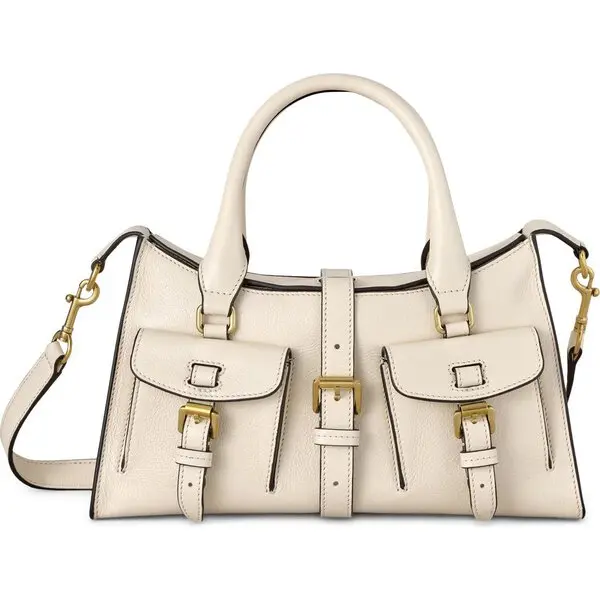 Mulberry Small Roxanne High Shine Leather Crossbody Bag - Eggshell