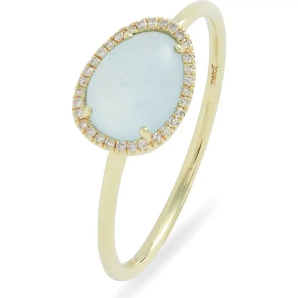 Meira T Milky Amazonite And Diamond Ring - Yellow Gold