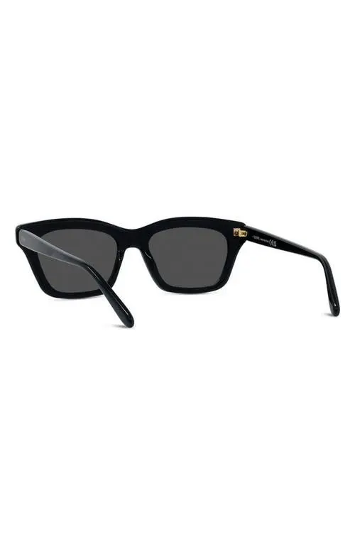 Loewe Slim 53mm Rectangular Sunglasses - Shiny Black/smoke