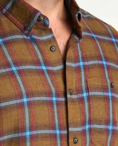 TOAD & CO Airsmyth Long Sleeve Shirt - Honey Brown Pattern