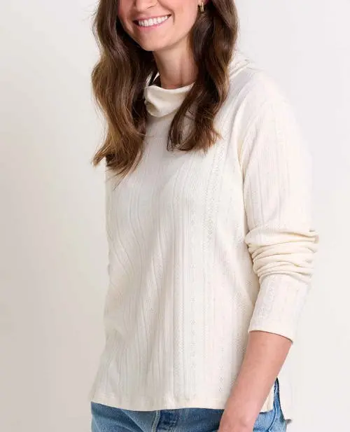 TOAD & CO Pointelle Long Sleeve Turtleneck - Salt