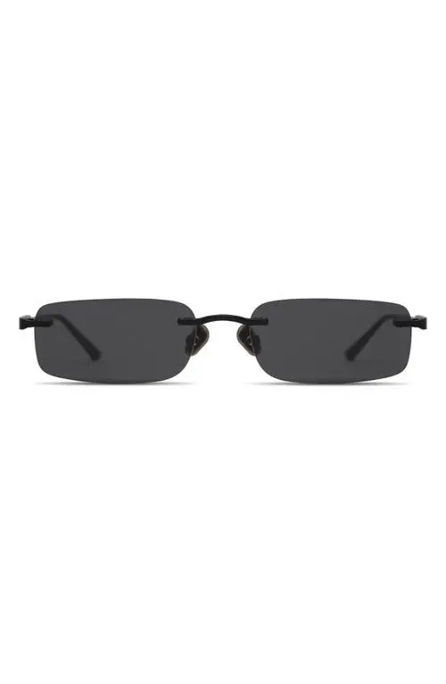 ELISA JOHNSON Kendall 55mm Rimless Rectangular Sunglasses - Gloss Black