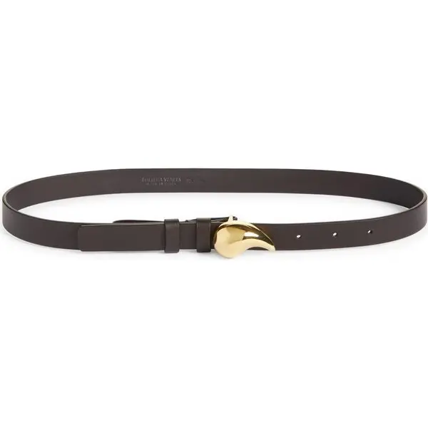 Bottega Veneta Drop Leather Belt - 2190 Fondant-m Brass