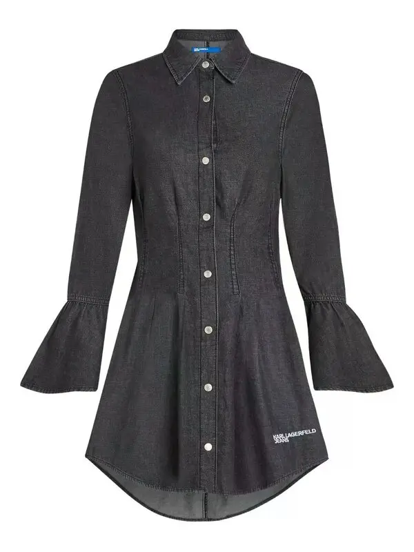 Karl Lagerfeld Bell-sleeve Denim Shirt Dress