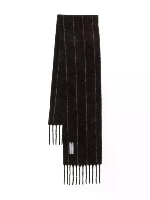 Our Legacy Pinstriped Fringe Scarf - Brown