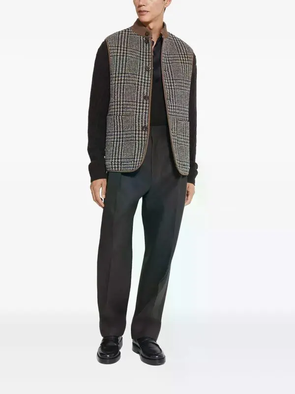 Zegna Pleated Wool Trousers - Brown