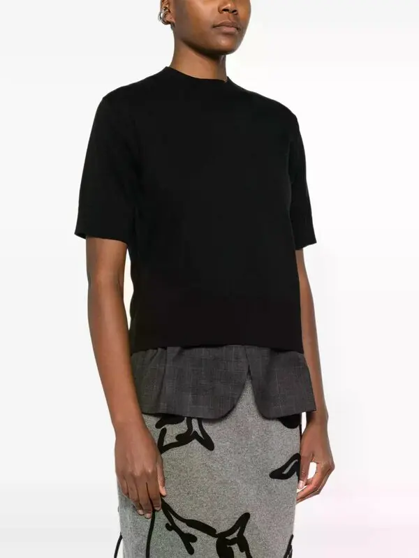 Sacai Short-sleeve Layered Sweater