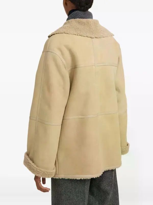 YVES SALOMON Suede-shearling Panelled Coat