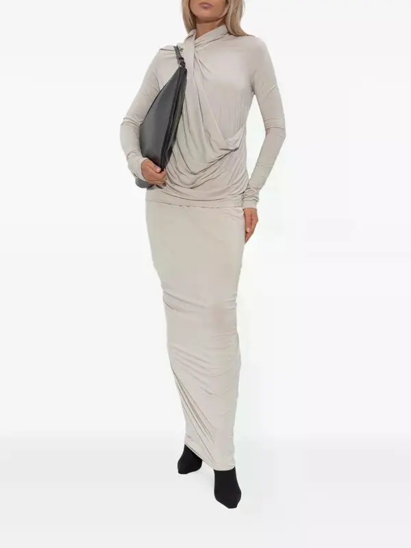 ENTIRE STUDIOS Draped Jersey Maxi Skirt - White
