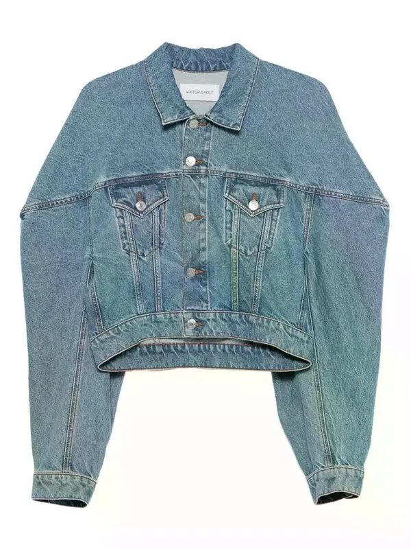 Viktor & Rolf Cropped Denim Jacket - Blue