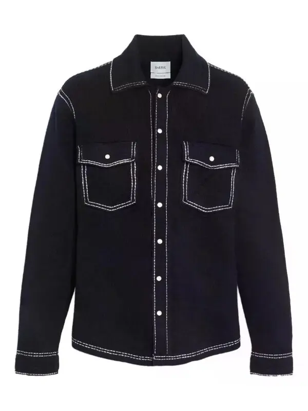 BARRIE Contrast-stitch Pocket Shirt Jacket