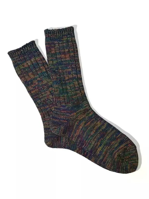 Anonymous Ism Patterned Crew Socks - Blue