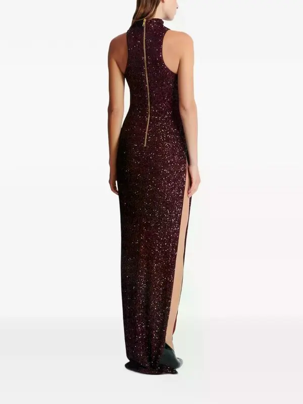Balmain Sequin Maxi Dress - Red