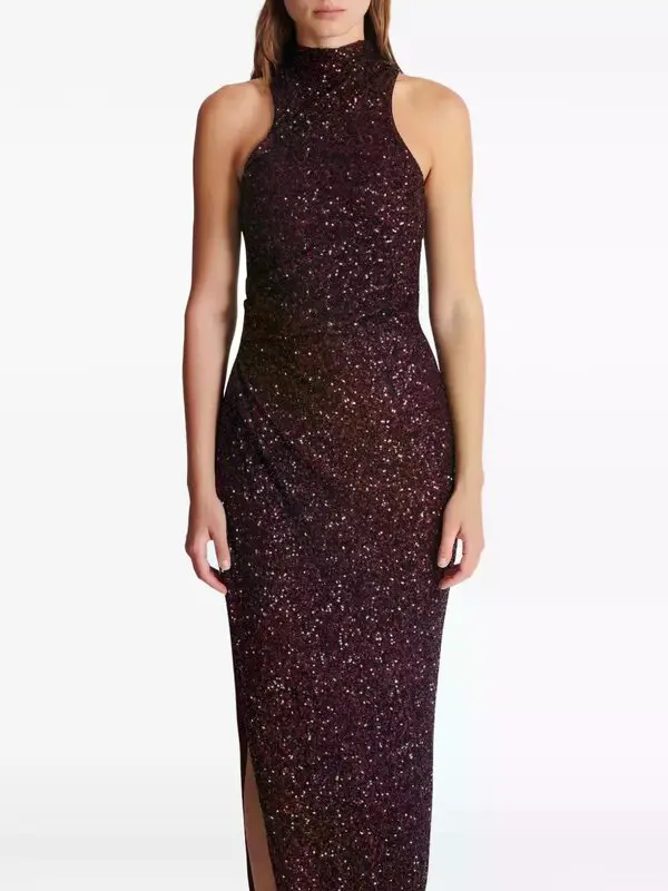 Balmain Sequin Maxi Dress - Red