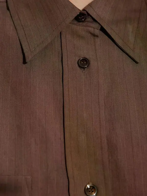 Studio Nicholson Leto Striped Shirt - Brown