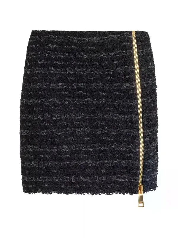 Balmain Tweed Mini Skirt - Black