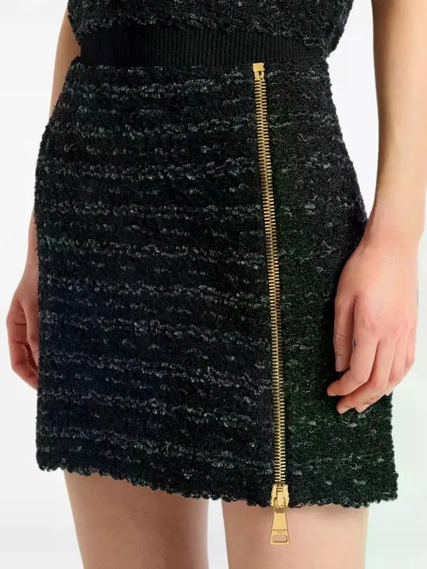 Balmain Tweed Mini Skirt - Black