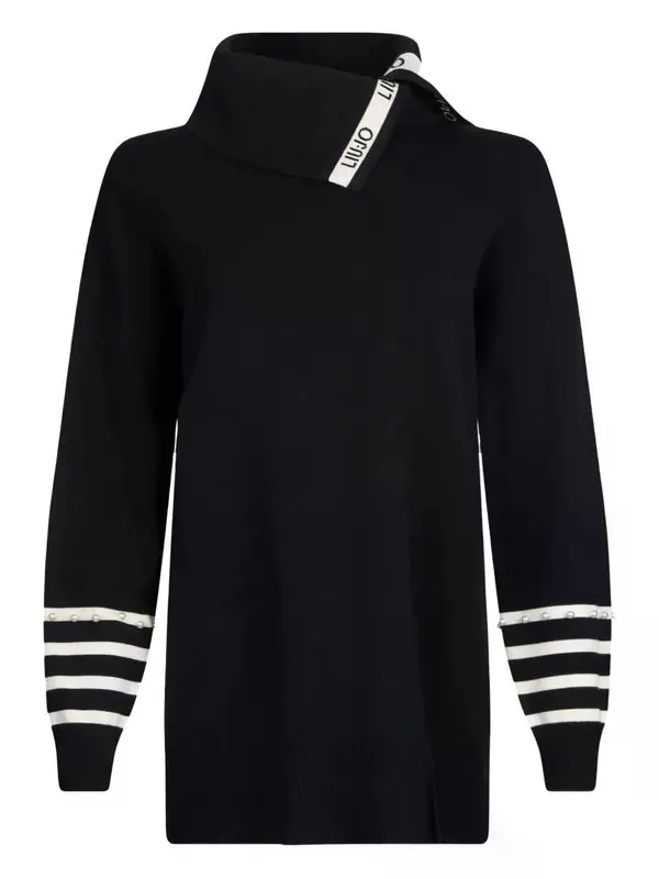 Liu Jo Roll-neck Top With Striped Cuffs