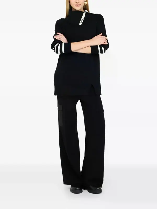 Liu Jo Roll-neck Top With Striped Cuffs