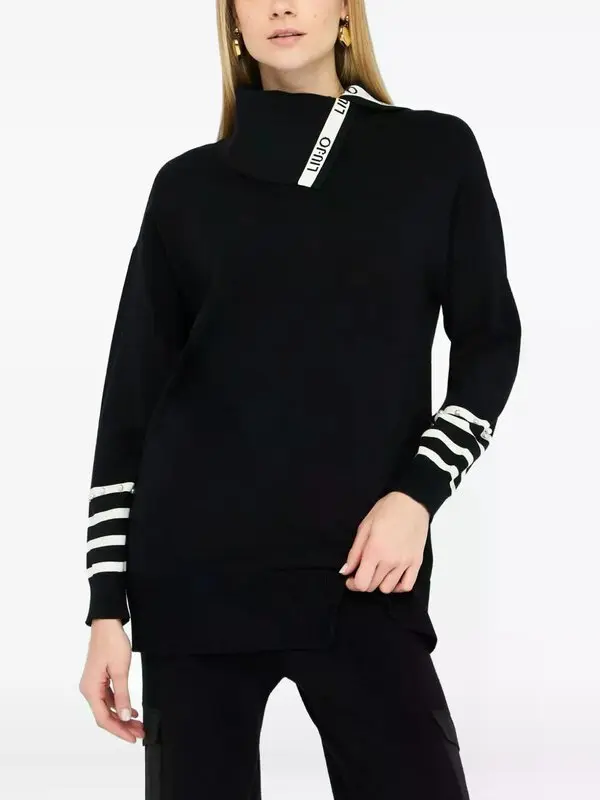 Liu Jo Roll-neck Top With Striped Cuffs