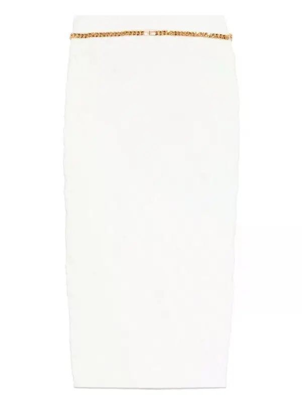 Elisabetta Franchi Chain-embellished Midi Skirt - White