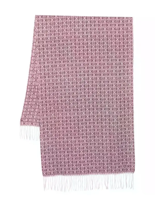Liu Jo Logo-pattern Fringed Scarf - Pink