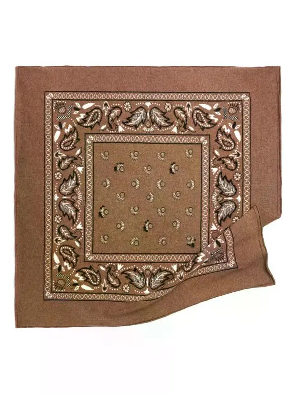 BARRIE Paisley-pattern Scarf - Brown