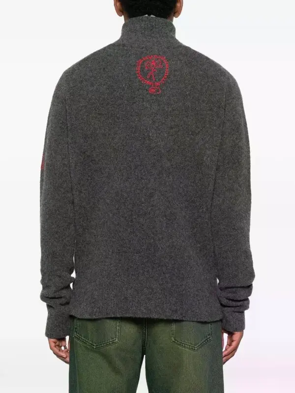 VIVIENNE WESTWOOD Embroidered-logo Half-zip Sweater