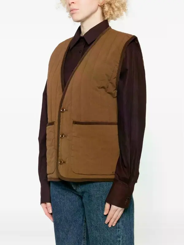 A.p.c. V-neck Quilted Gilet