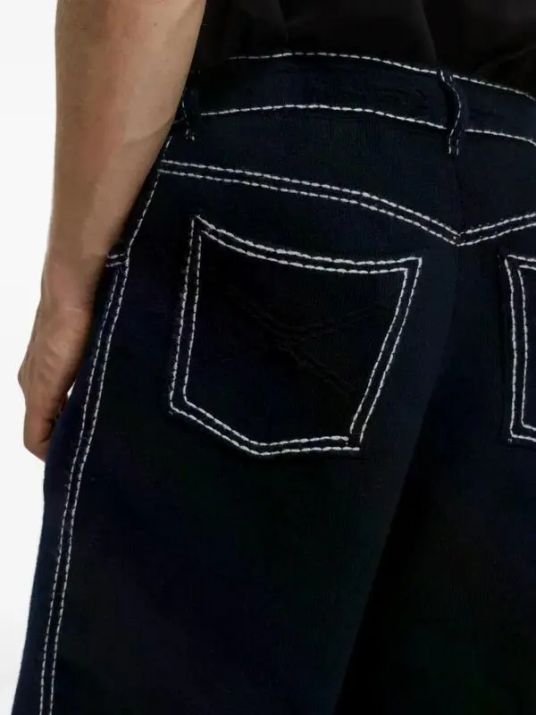 BARRIE Contrast-stitch Wool Trousers