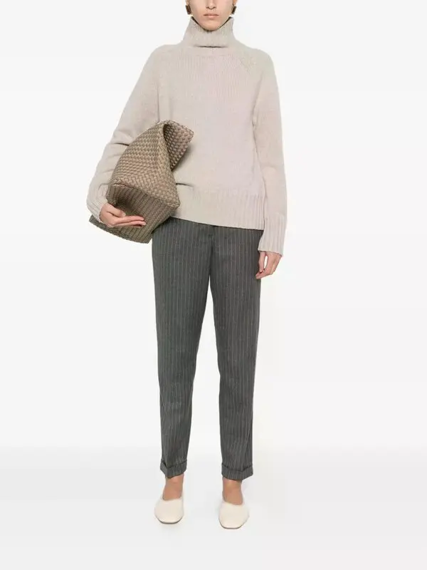 Max Mara Funnel Neck Raglan Sleeve Sweater - Brown
