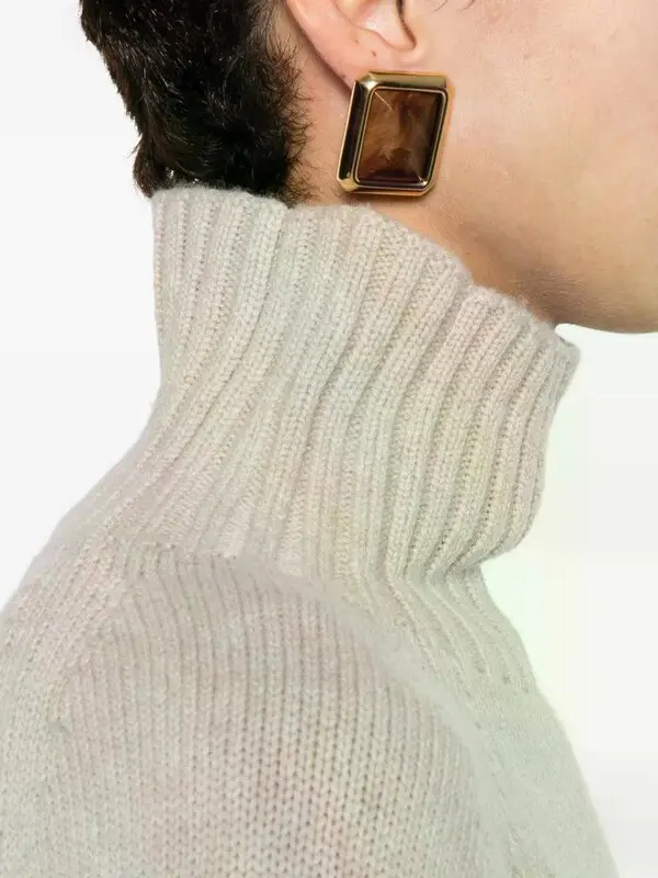 Max Mara Funnel Neck Raglan Sleeve Sweater - Brown