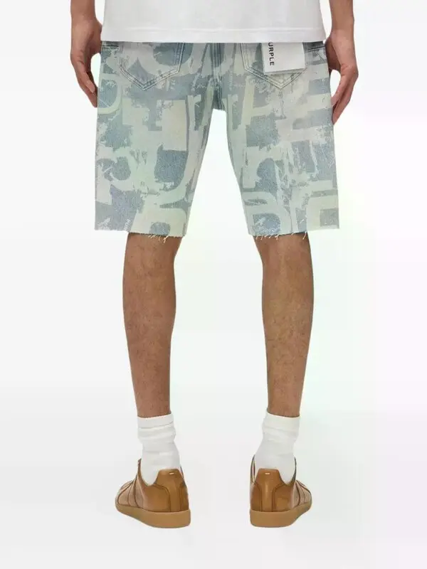 PURPLE BRAND Paint-effect Denim Shorts