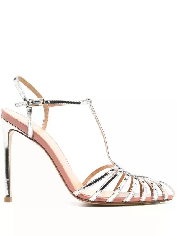 FRANCESCO RUSSO Metallic-effect Patent-leather Sandals