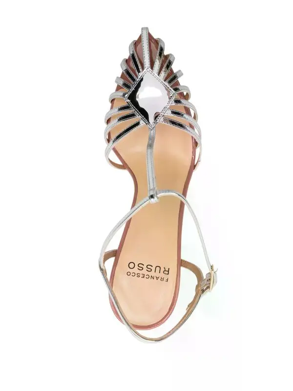 FRANCESCO RUSSO Metallic-effect Patent-leather Sandals
