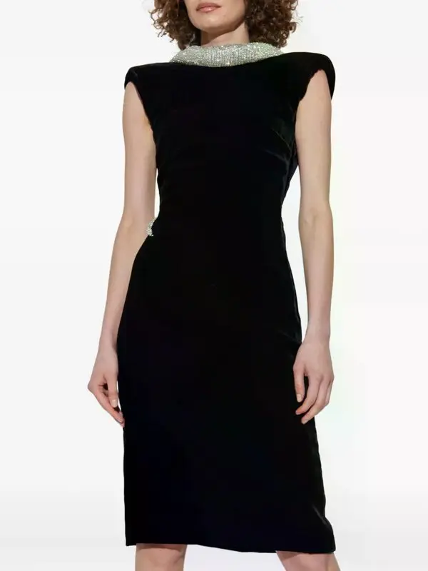 Versace Crystal-embellished Velvet Dress